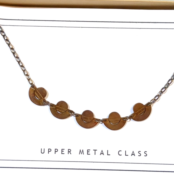 Upper Metal Class | Jewelry | Nwt Art Deco Geometric Brass Necklace By Upper Metal Class | Poshmark
